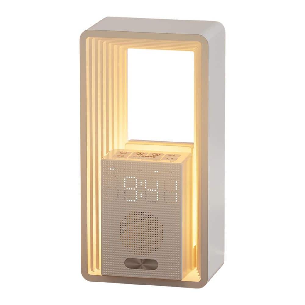 White Sunrise Alarm Clock with Wake-Up Light, USB Charger, 9-Sleep ...