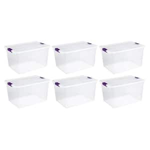 Sterilite 110-Qt. Clear Storage Organization Box with Secure Latching ...