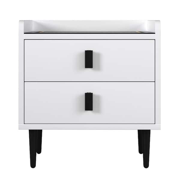 wetiny White 2-Drawer Nightstand N733299743AAK - The Home Depot