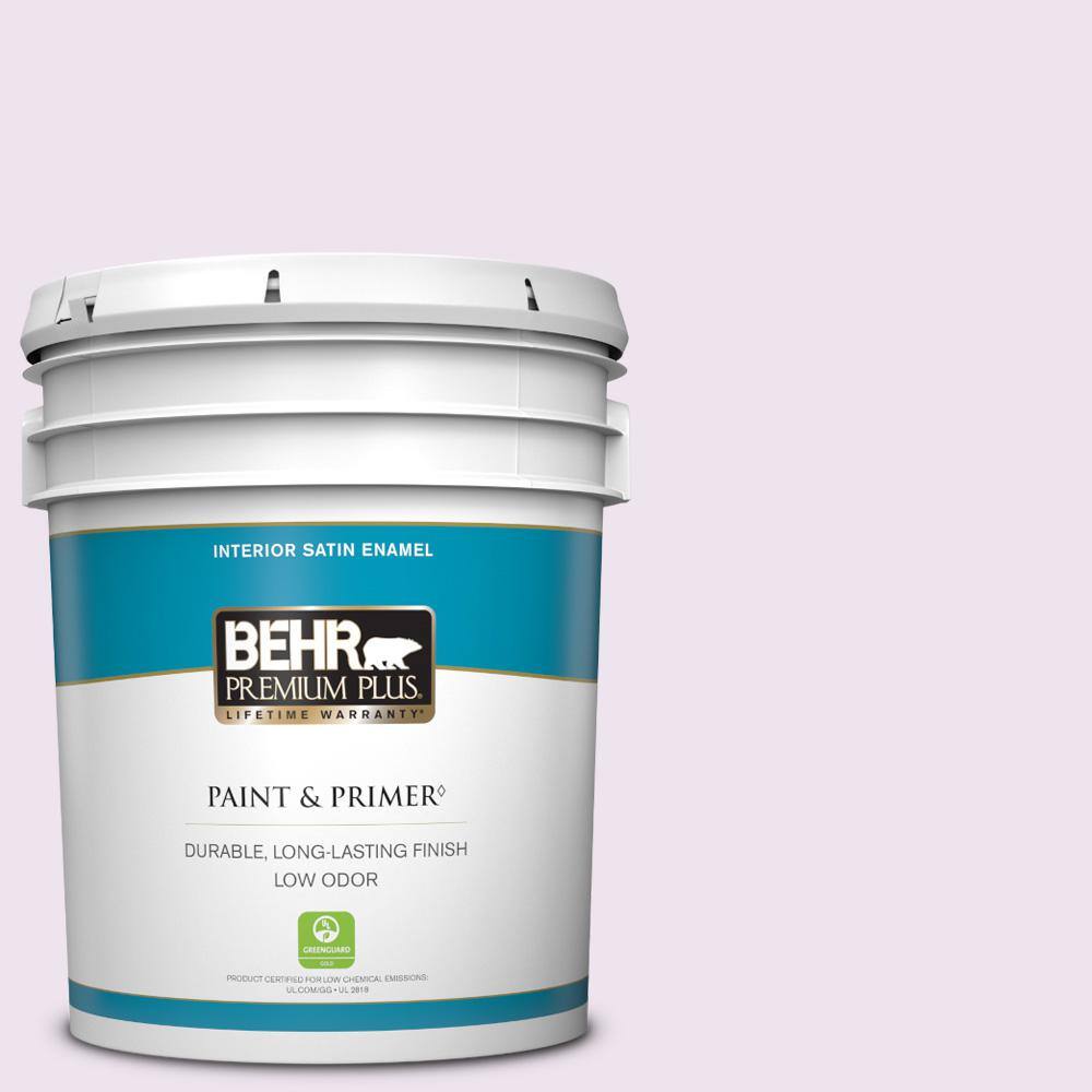 BEHR PREMIUM PLUS 5 gal. #670A-1 Quartz Pink Satin Enamel Low Odor ...