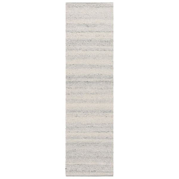 SAFAVIEH Natura 2 ft. x 8 ft. Light Gray Solid Distressed Runner Rug ...