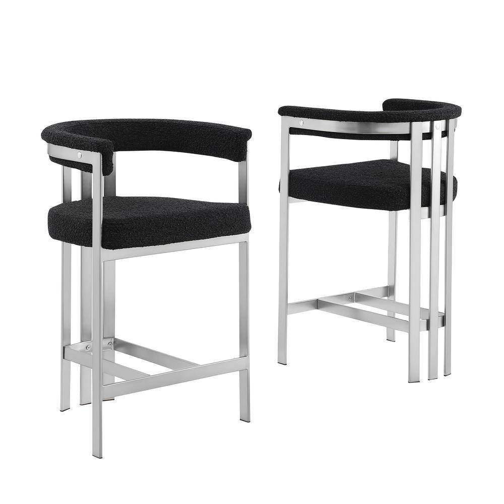 Best Quality Furniture Riley 39 in. H Black Color Low Back Metal Frame ...