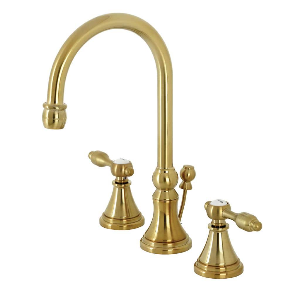 Kingston Brass Tudor 8 in. Widespread 2-Handle Bathroom Faucet in ...