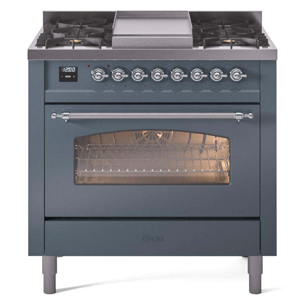 ILVE Nostalgie II 36 in. Dual Fuel Natural Gas Range with 6 Burners ...