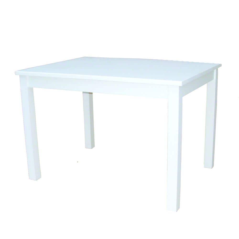 International Concepts Linen White Solid Wood Kid's Table JT08-2532 ...