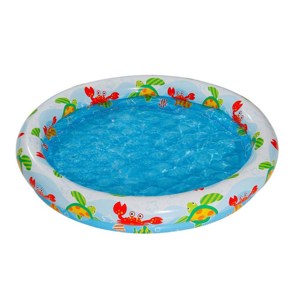 Summer Waves Ocean Theme 48 in. x 10 in. D Round Above Ground Kiddie ...