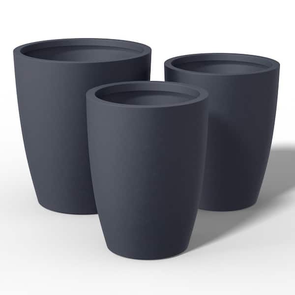 Sapcrete Lightweight 13.5 in. Dia Tall Large Granite Gray Large Round ...