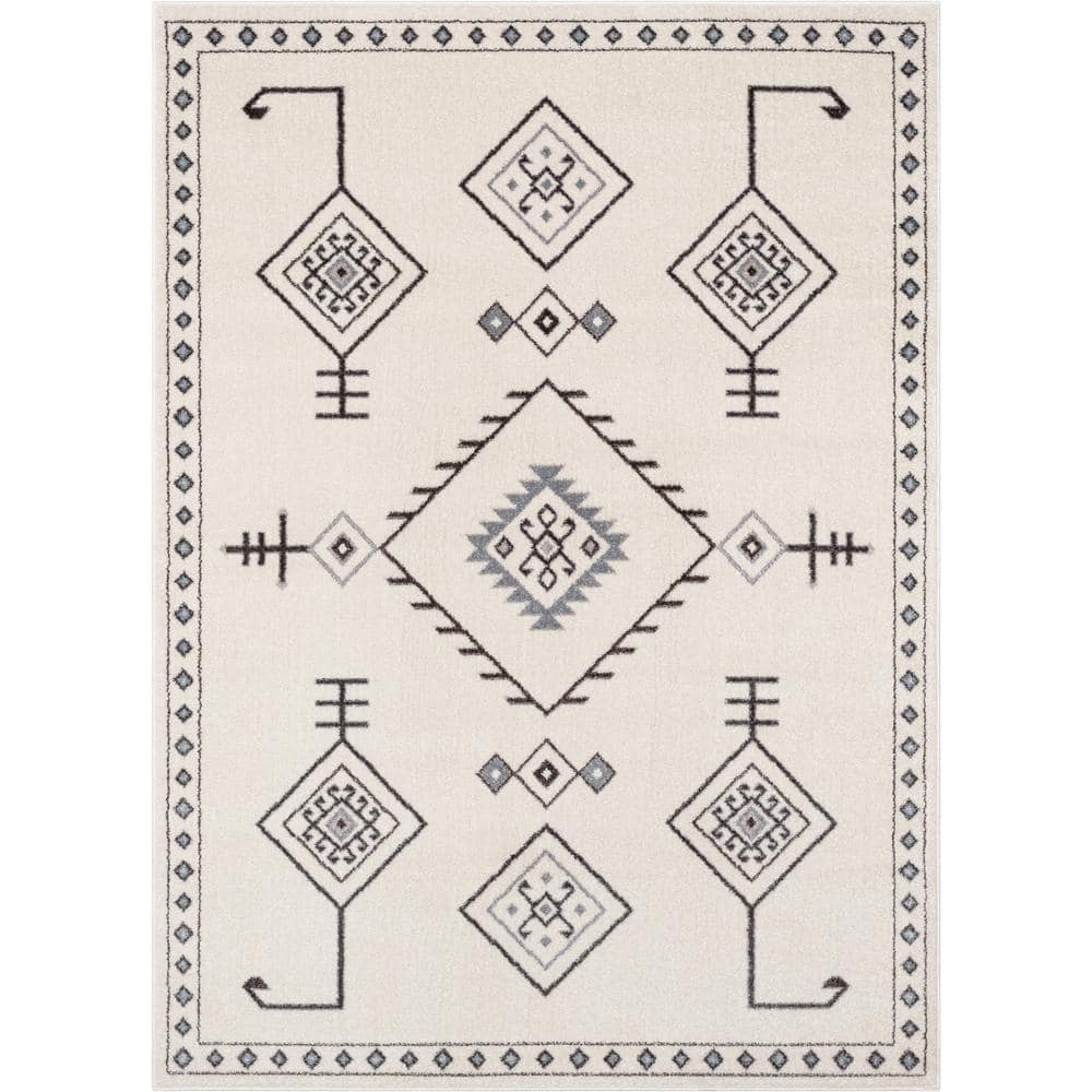 Well Woven Sydney Azra Tribal Medallion Ivory 3 ft. 3 in. x 4 ft. 7 in ...