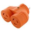 AC WORKS Industrial V-Duo Outlet Adapter L6-20P 20 Amp 250-Volt 3-Prong ...