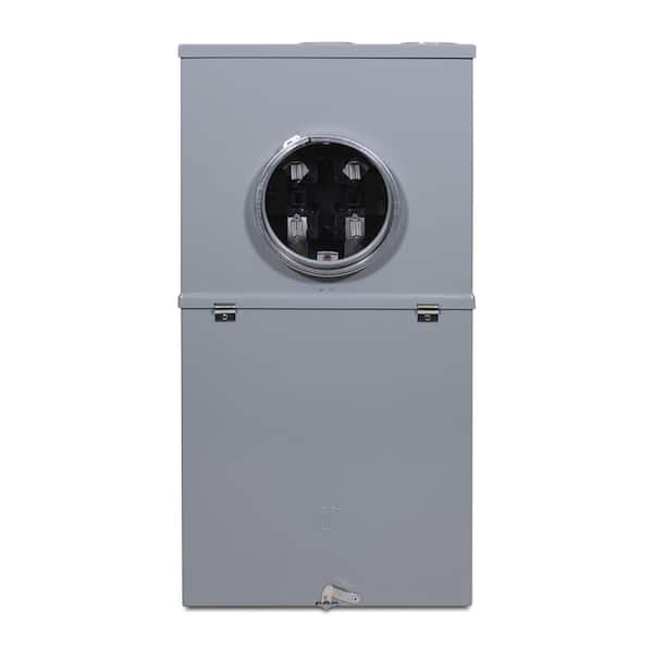 200 Amp Meter Socket Load Center Outdoor Galvanized Steel Box 4-Space 8 ...