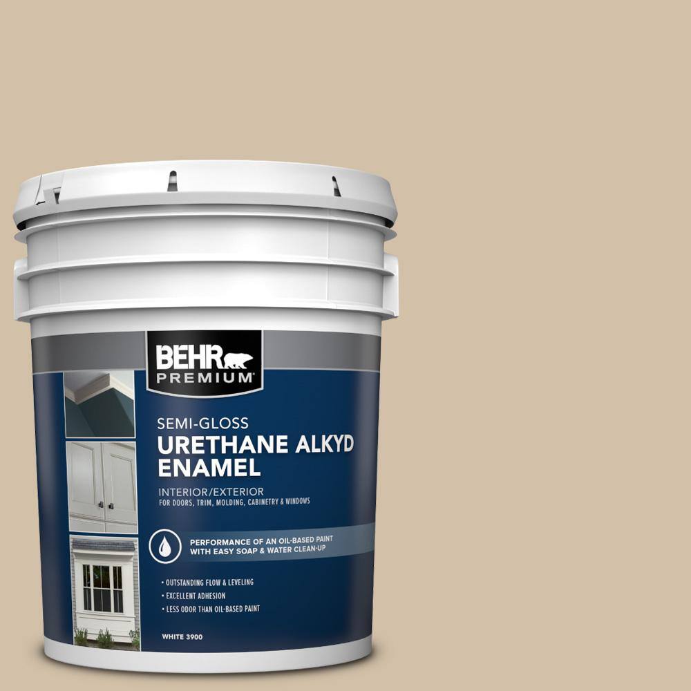 BEHR PREMIUM 5 gal. #PPU7-08 Baja Urethane Alkyd Semi-Gloss Enamel ...