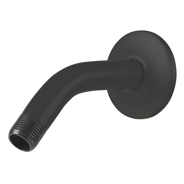 Glacier Bay 6 in. Shower Arm and Flange in Matte Black 3075-501-GBMB ...