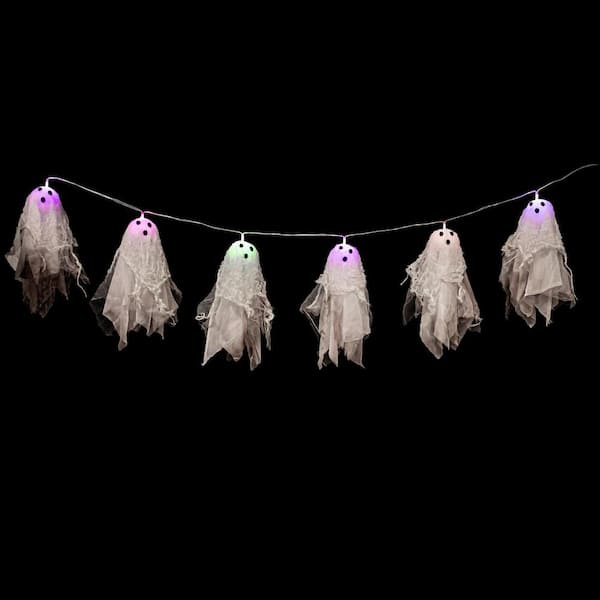 Northlight 5 ft. Pre-Lit Color Changing Hanging Ghost Halloween String ...