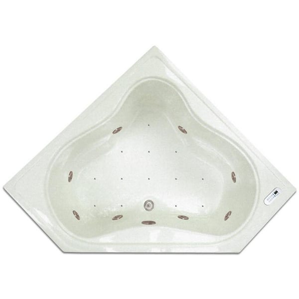 Pinnacle 4.48 ft. Corner Drop-In Whirlpool and Air Bath Tub in White ...