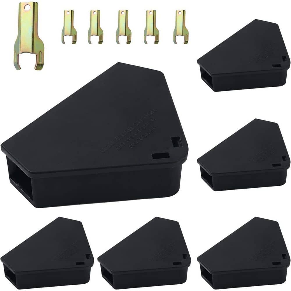 OGETFUUR 6-Pack Black Bait Stations with Keys, Key Required Mouse ...