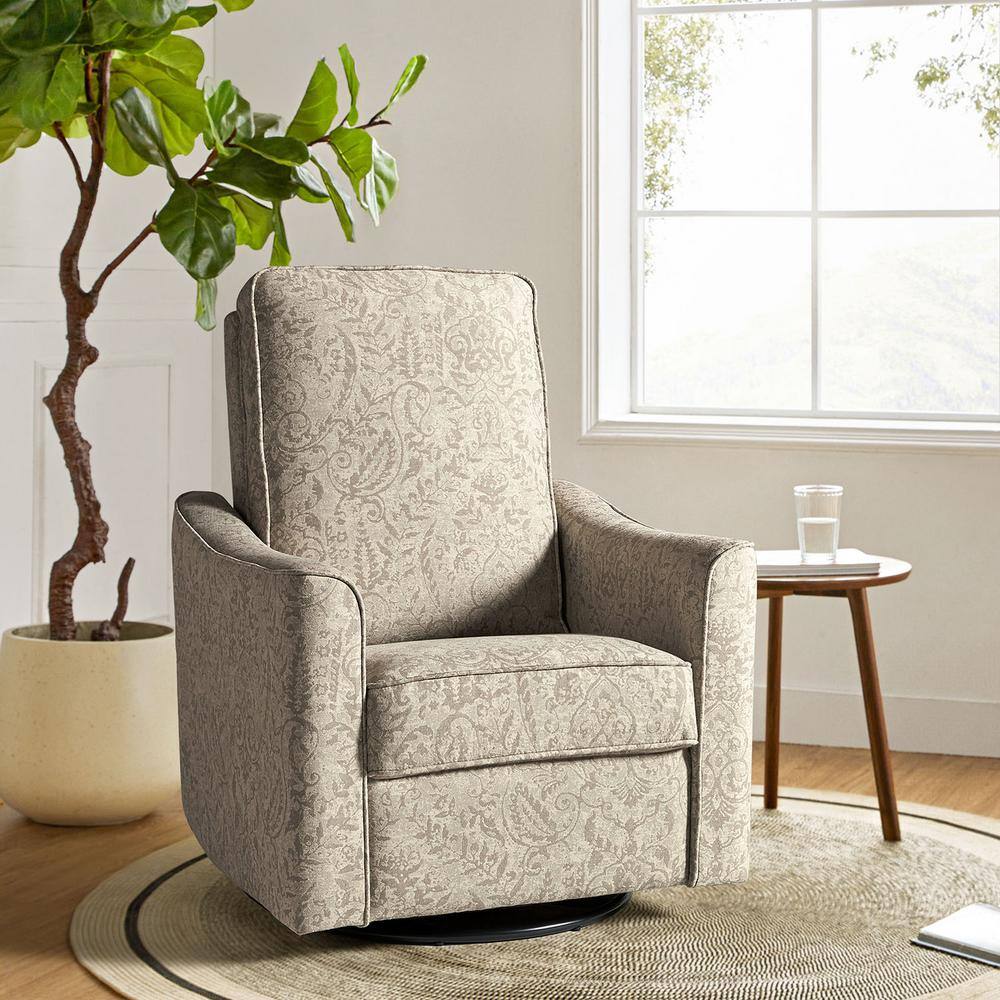 JAYDEN CREATION Shlomo Beige Transition Upholstered Rocker 360-Degree ...