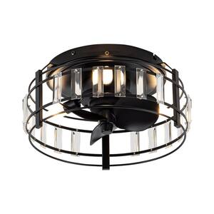 matrix decor 13.6 in. Indoor Matte Black Flush Mount Cage Ceiling Fan ...