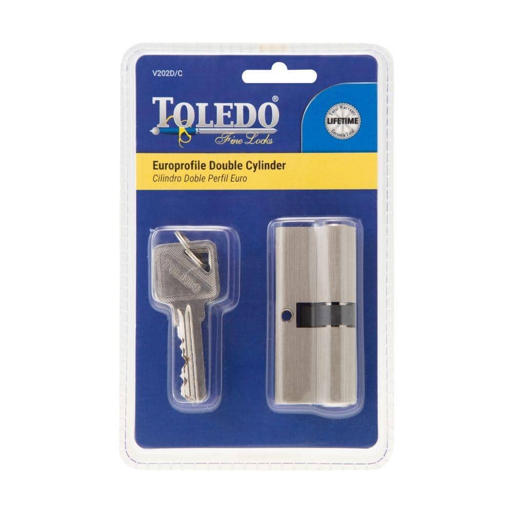 TOLEDO Toledo mortise profile stainless steel double cylinder 45 mm x ...