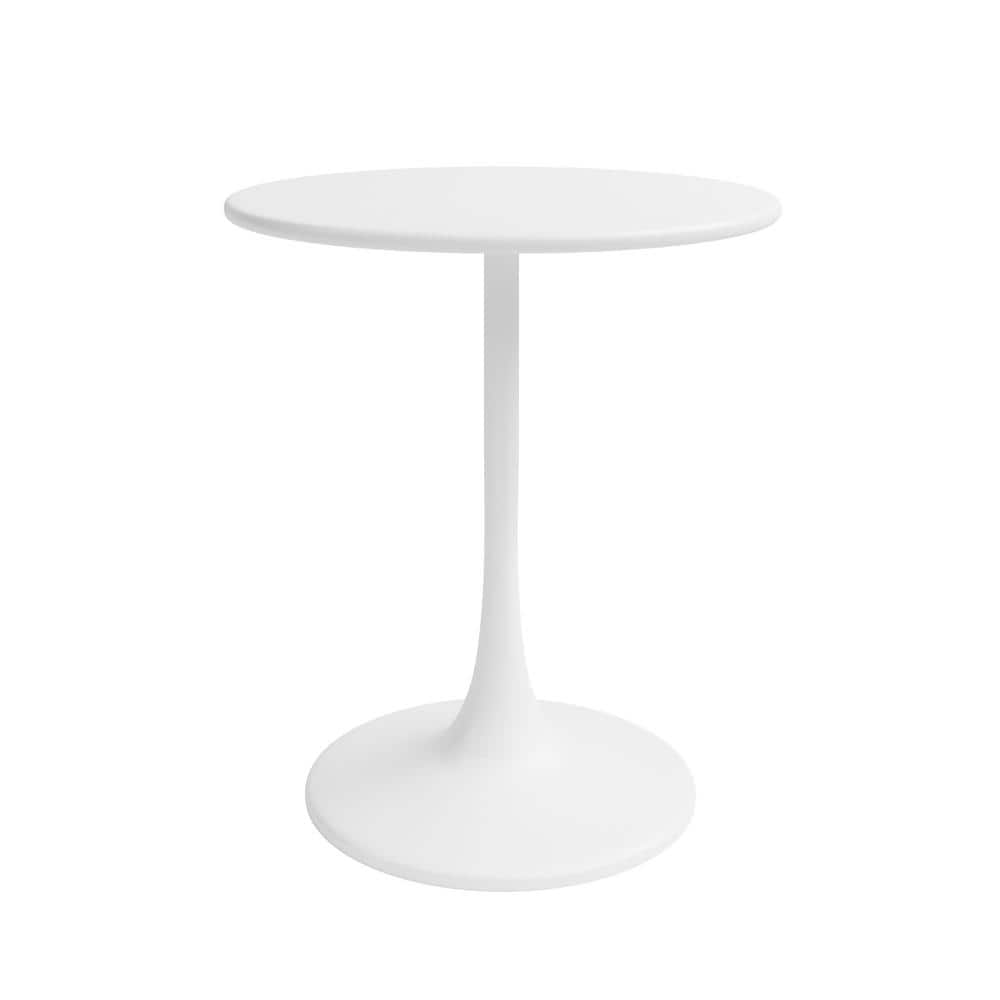 Jamesdar Kurv 24 in. Round White Steel Bistro Table (Seats 2) JTAB220 ...