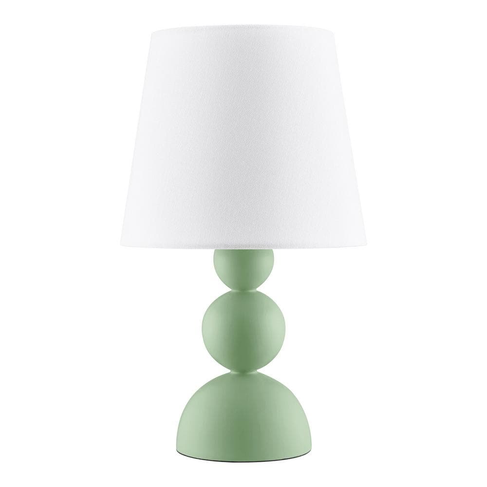 Hampton Bay Sweetoak 14 in. 1-Light Sage Green Resin Table Lamp with ...