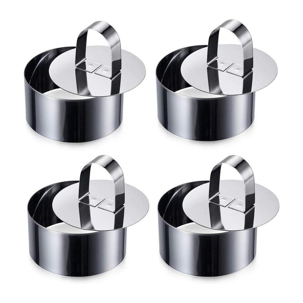 JFVKAF Round Stainless Steel Food Presentation Pastry Ring Molds with ...