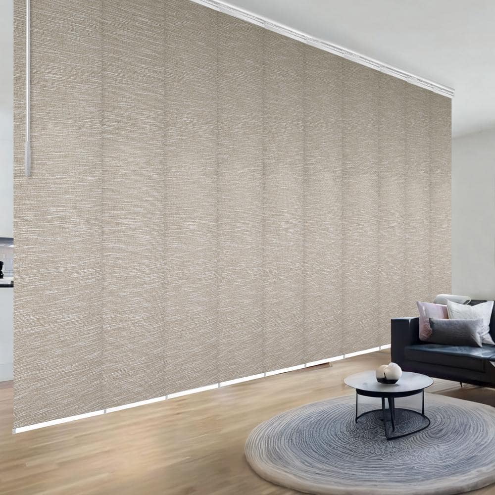 EMOH Hemp 120 in. - 218 in. W x 116 in. L Adjustable 10-Panel in White ...