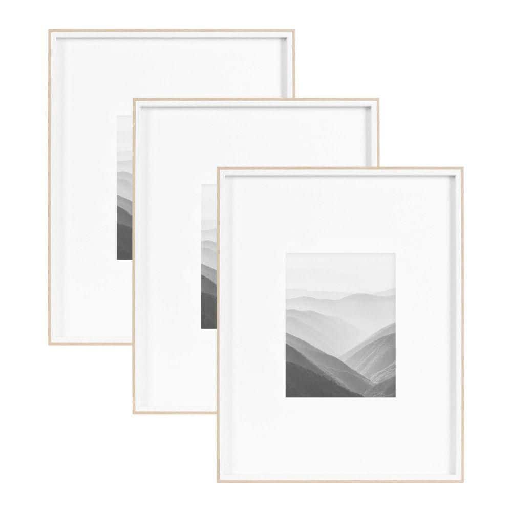 Kate and Laurel Gibson 16 in. x 20 in. White/Natural Picture Frame (Set ...