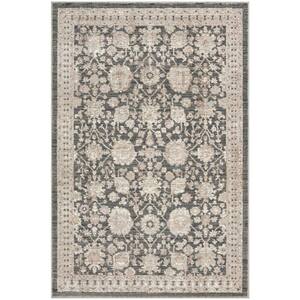 Nourison Renewed Charcoal 8 ft. x 10 ft. Distressed Traditional Area ...