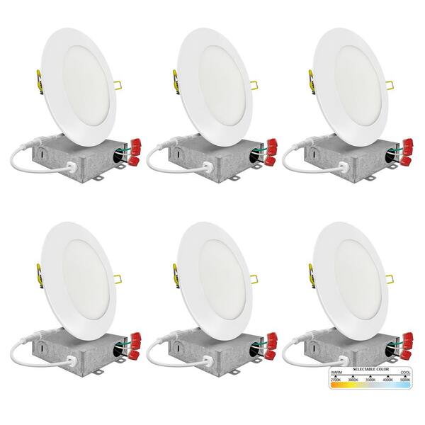 NuWatt 3 in. Slim Recessed 6-Watt LED Recessed Light Kit in White Trim ...