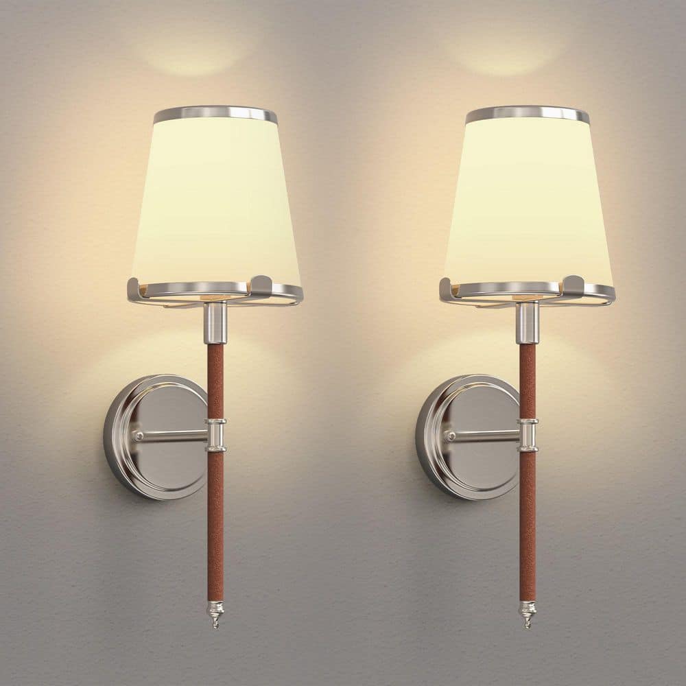 YANSUN 6 in. 1-Light Chrome LED Wall Sconces (Set of 2) with Octopus ...