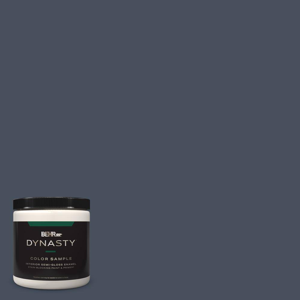 BEHR DYNASTY 8 oz. #S510-7 Dark Denim One-Coat Hide Semi-Gloss Enamel ...