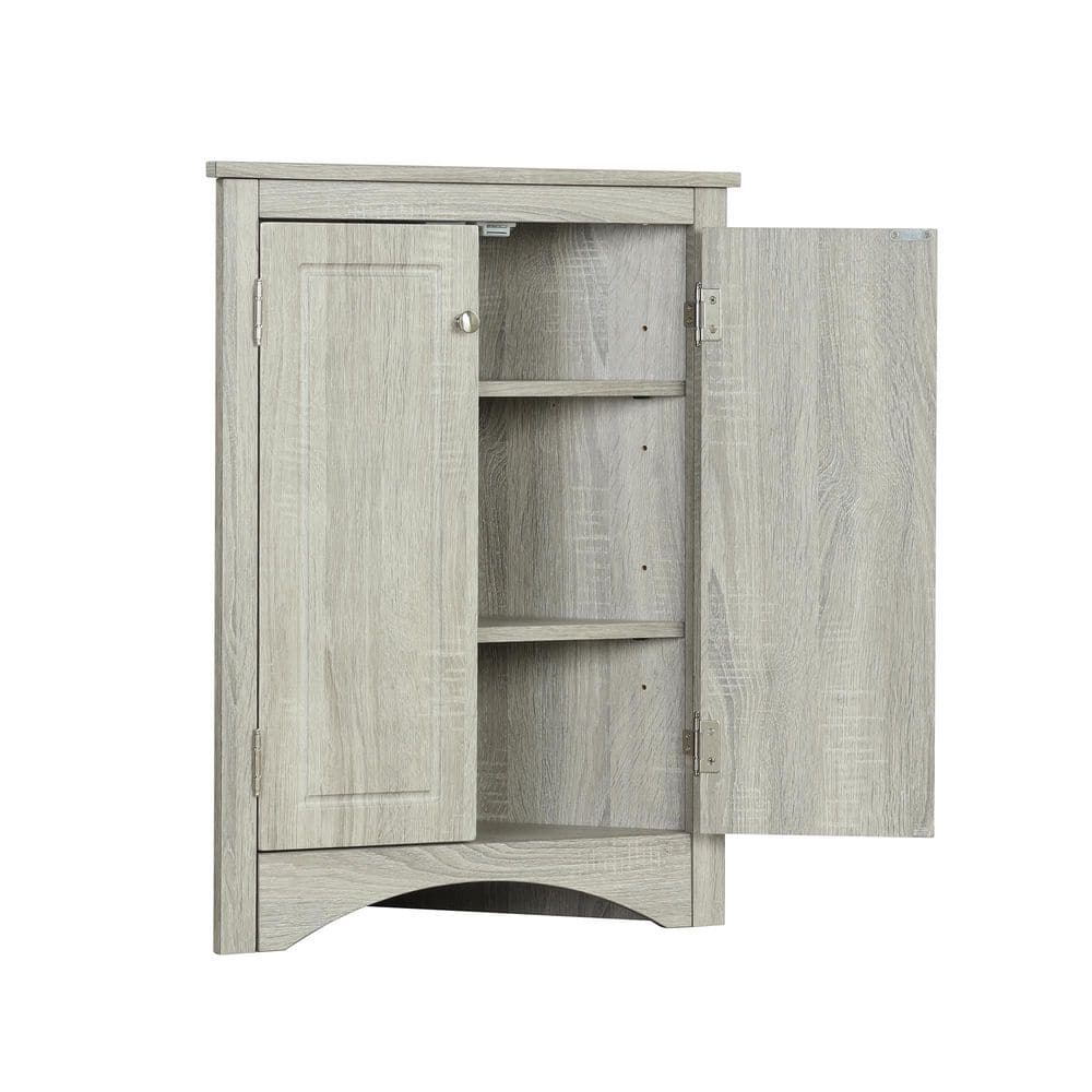 YSQCAR 23.6 in. W x 17.2 in. D x 31.5 in. H Oak Gray MDF Freestanding ...