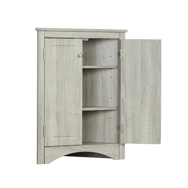 YSQCAR 23.6 in. W x 17.2 in. D x 31.5 in. H Oak Gray MDF Freestanding ...