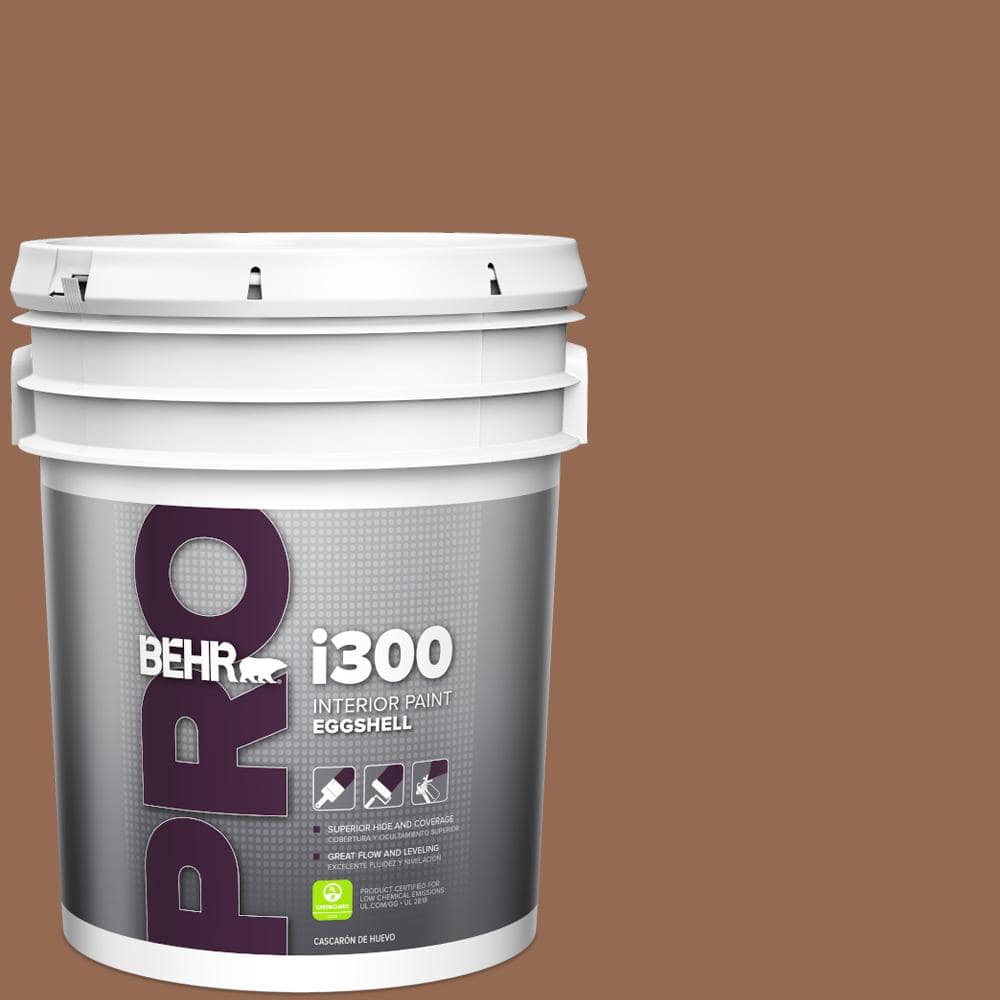 BEHR PRO 5 gal. #240F-6 Sable Brown Eggshell Interior Paint PR33305 ...