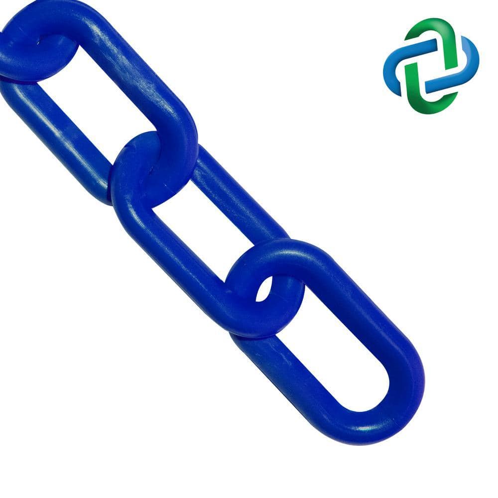 Mr. Chain 2 in. (54 mm) x 100 ft. Traffic Blue Heavy-Duty Plastic ...