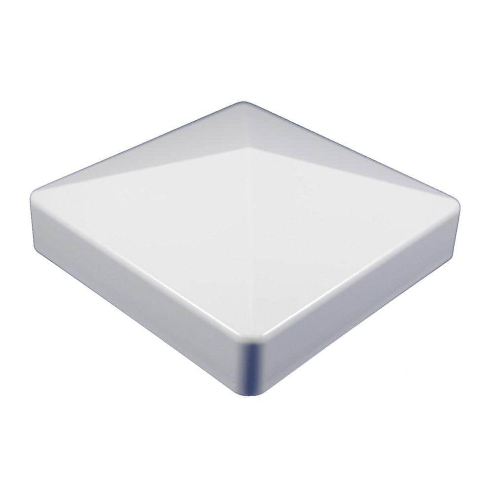 Weatherables 4 in. x 4 in. White Vinyl External Pyramid Post Cap AWCP ...