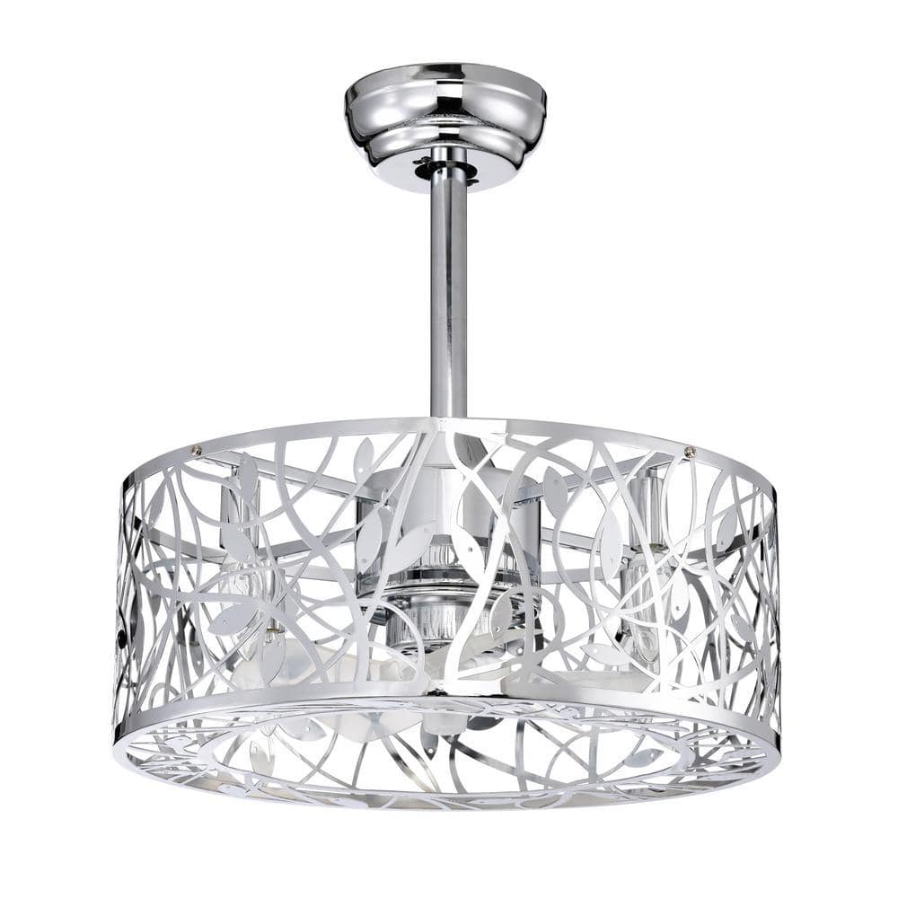18 in. Indoor Chrome Low Profile Small Ceiling Fan with 3 Adjustable ...