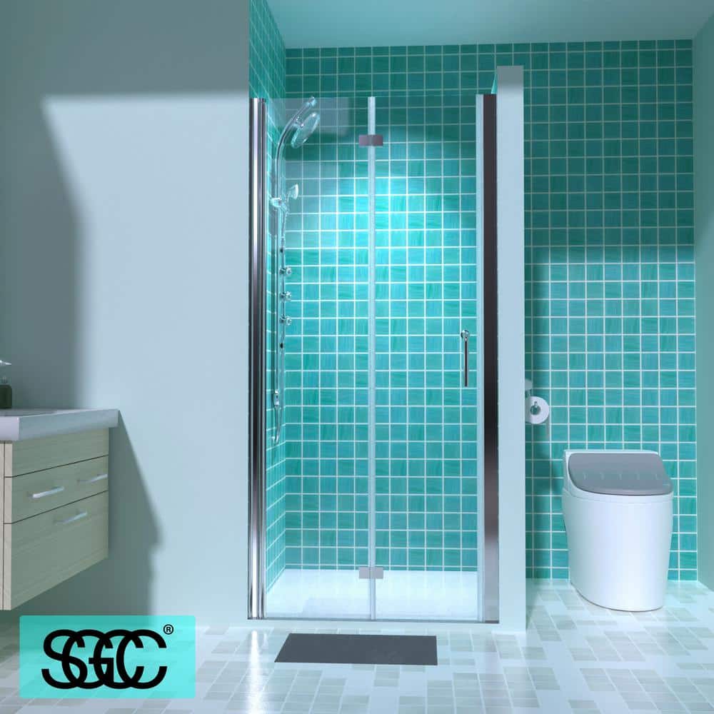 Reviews for ES-DIY 34-36 in. W x 72 in. H Bifold Frameless Shower Door ...