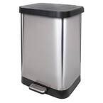 StyleWell SW 13 gal. Stainless Steel Step-On Trash Can Rectangle STY ...