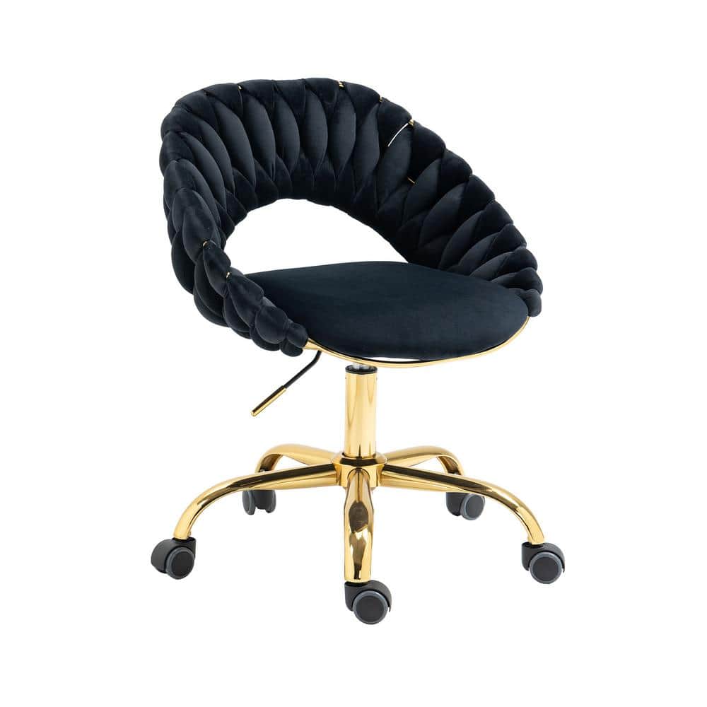 Velvet Woven Cutout Soft Back Adjustable Height Swivel Ergonomic ...