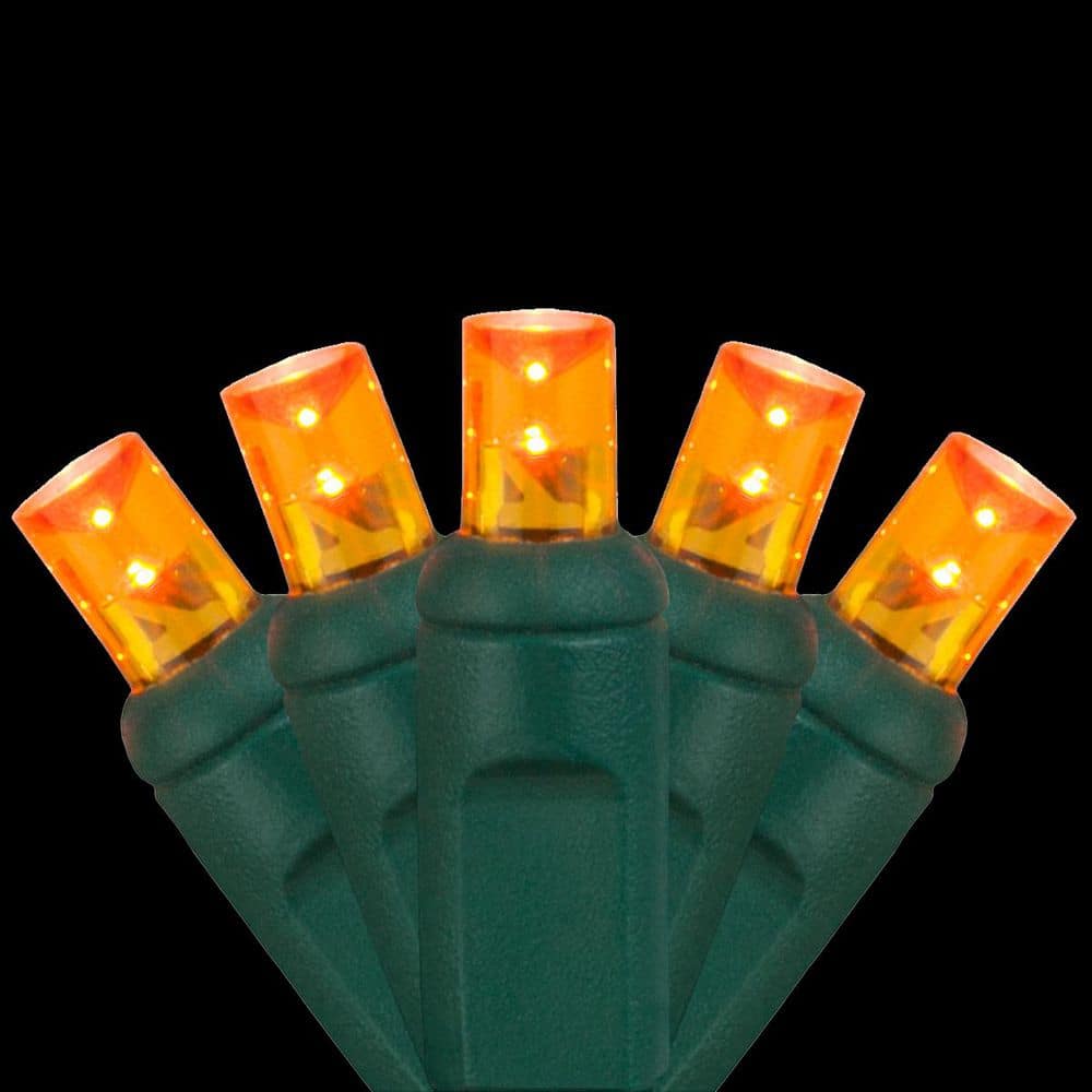 Wintergreen Lighting 24 ft. 70-Light Orange 5 mm LED Mini Light Set ...