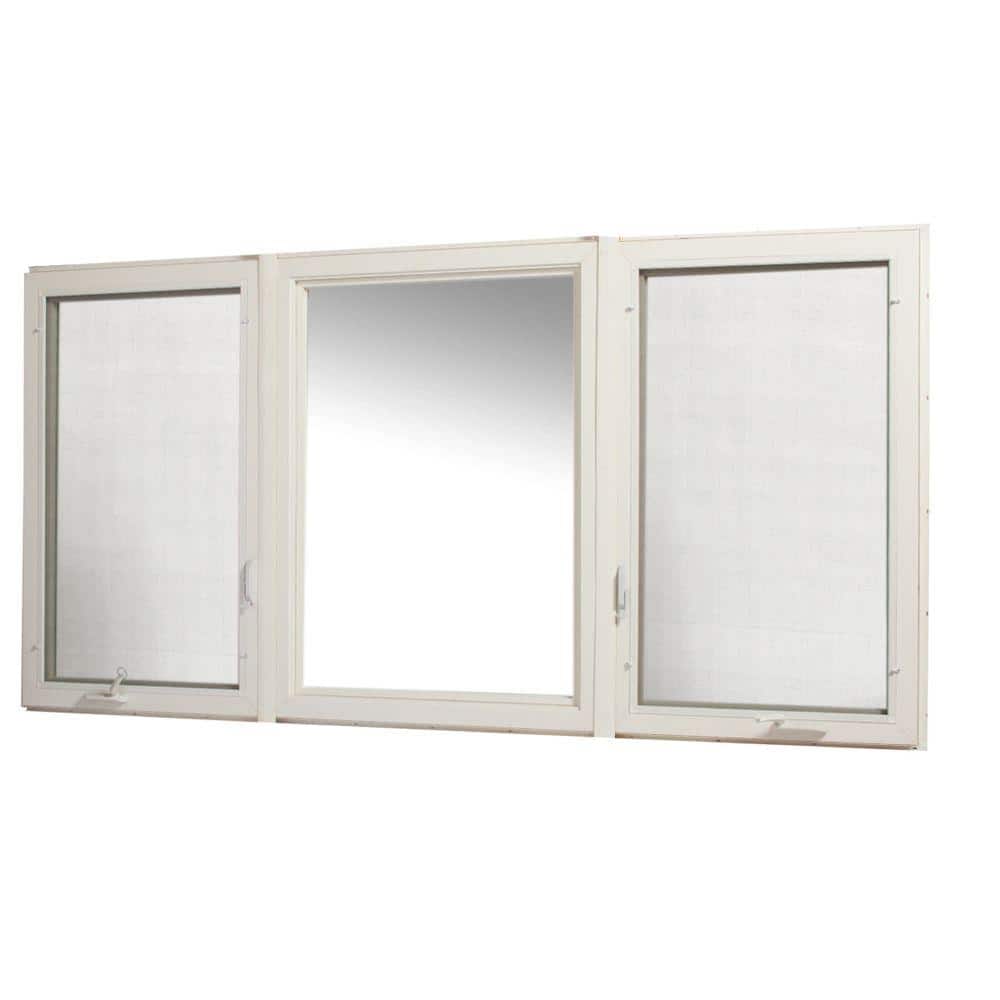 TAFCO WINDOWS 95.25 in. x 48 in. White Double-Pane Insulated Glass LSR ...