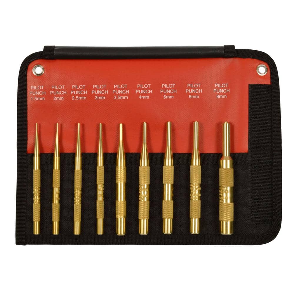 Mayhew Brass Metric Pilot Punch Set (9-Piece) 61388 - The Home Depot