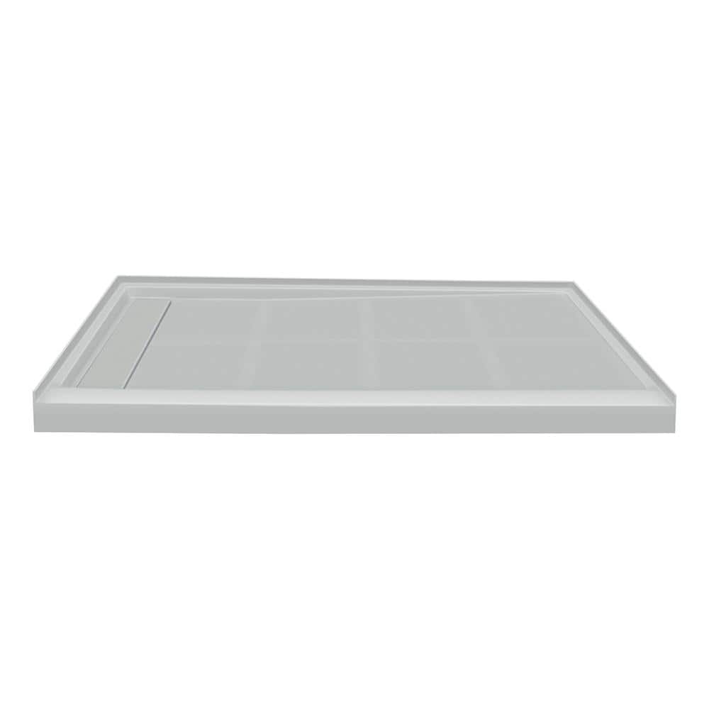 Transolid Linear 36 in. x 48 in. Single Threshold Shower Base in Grey ...