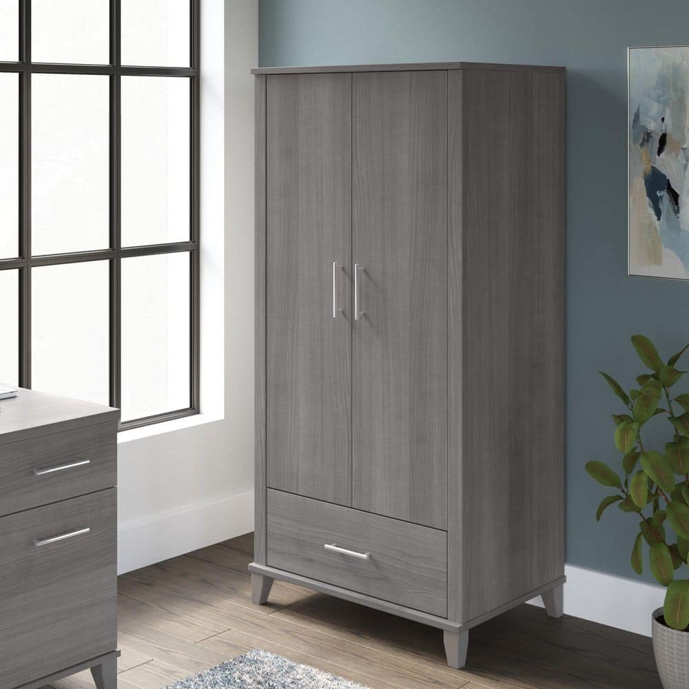 Bush Furniture Somerset Platinum Gray 64.96 in. Accent Storage Cabinet ...