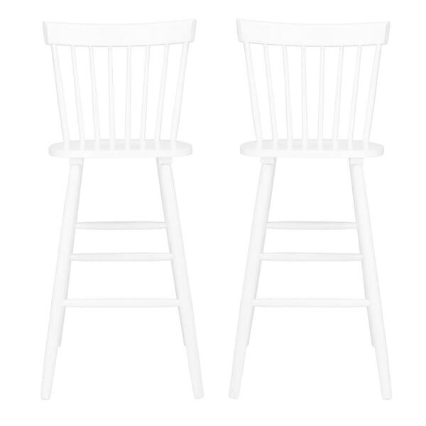 SAFAVIEH Providence 43.8 in. White Bar Stool Set of 2 BST8504A SET2