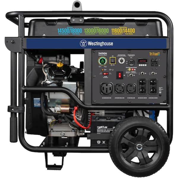 Westinghouse 18,000/14,500-Watt Tri-Fuel Gas, Propane, Natural Gas ...