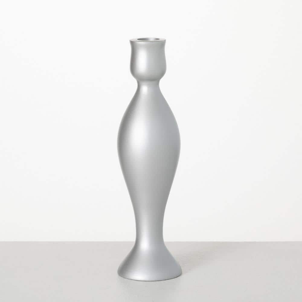 Vance Kitira 10 in. Silver Matsu Taper Holder T2610 - The Home Depot