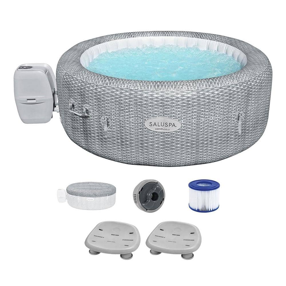 Bestway Honolulu 6-Person AirJet Inflatable Hot Tub with 2 Non Slip ...