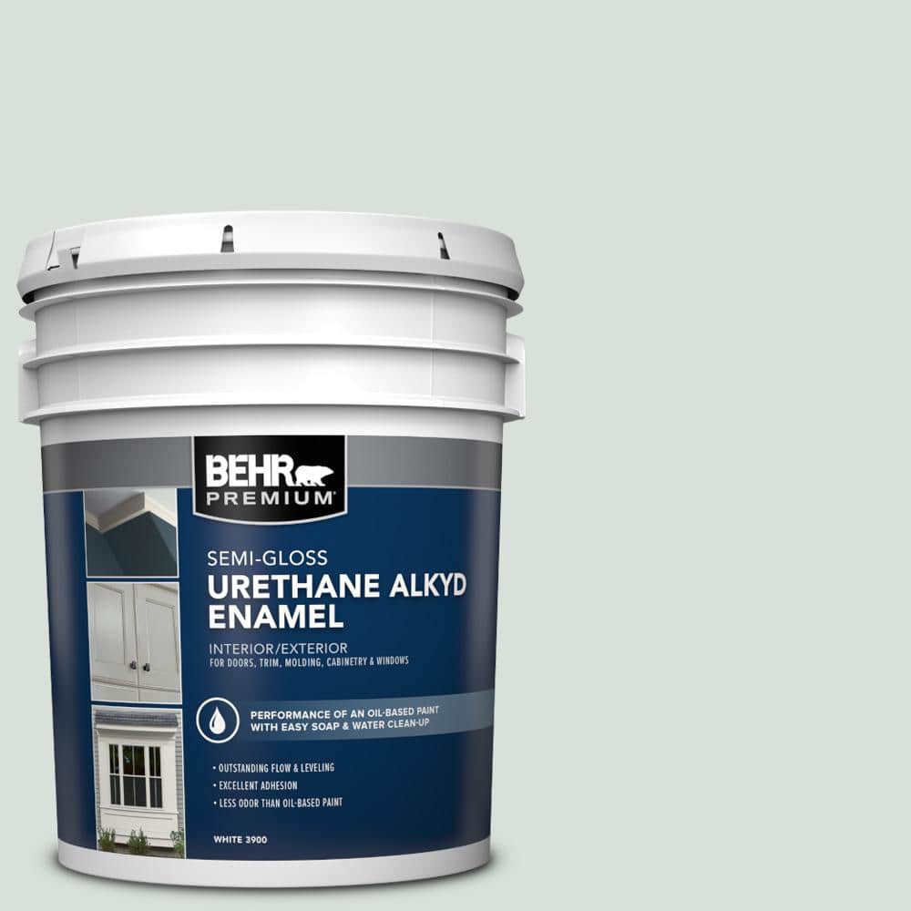 BEHR PREMIUM 5 gal. #N420-1 Juniper Breeze Urethane Alkyd Semi-Gloss ...